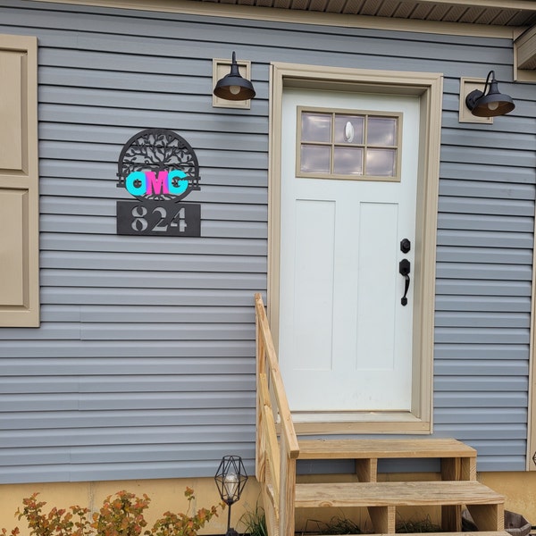 Front Porch Sign, Metal House Numbers, Custom Metal Address Sign ...