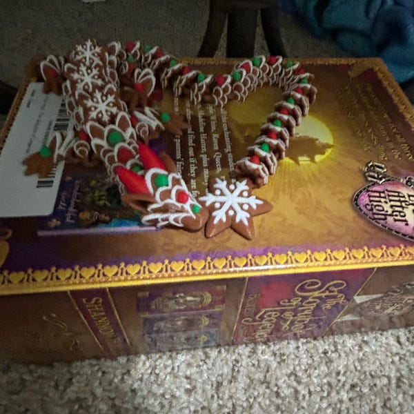 3D Printed Articulated Gingerbread Dragon – Holiday Decor - Multicolor ...