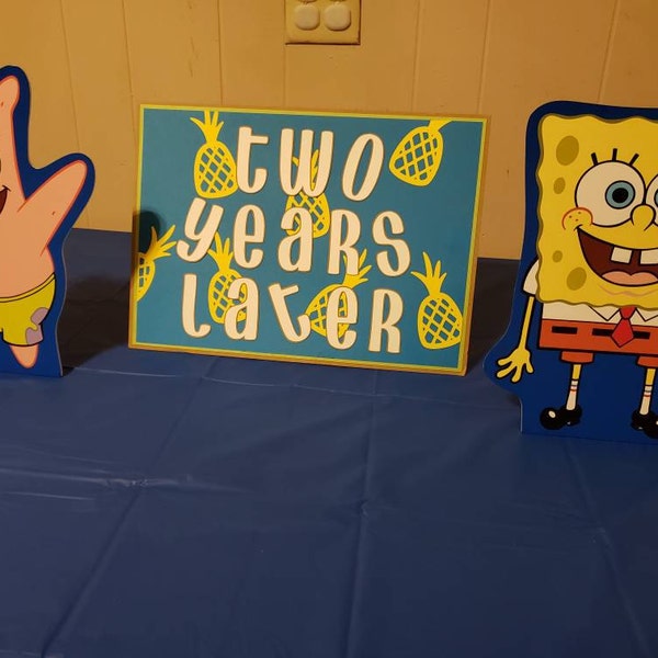 Spongebob Birthday Sign: Handmade Party Decorations - Etsy
