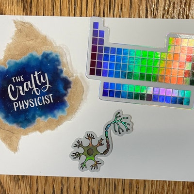 Sticker // Vinyl Holographic Periodic Table, Science Art 3 Inches ...