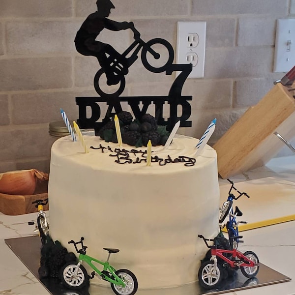 Bmx Bike Birthday Cake Topper,bmx Bicycle Cake Topper,bmx Birthday Cake ...