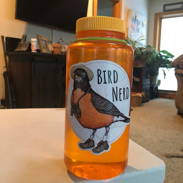 Bird Nerd Vinyl Sticker. Birding Bumper Sticker. Bird Lover Water ...