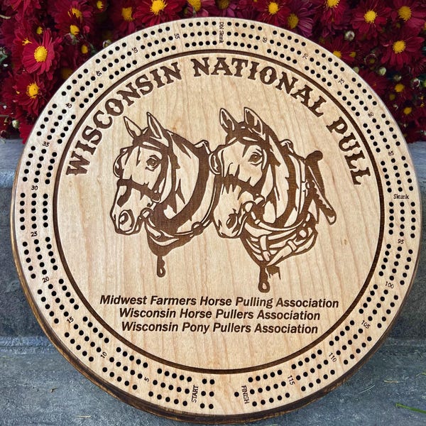 Personalized Cribbage Trophy - 3 Track Cribbage Board and Plaque Round ...