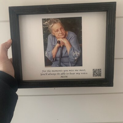 Voice Recording Gift, Qr Code Sign, Sympathy Gift, Soundwave With Photo ...