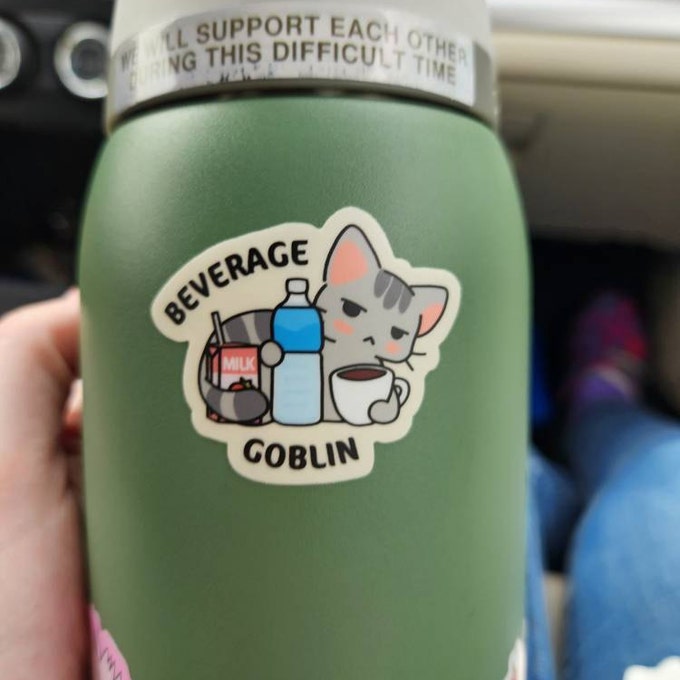 Beverage Goblin Sticker – Kittie Treats Shop