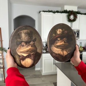 Mr Frog Victorian Portrait Vintage Style Cottagecore Animal Wall Art ...