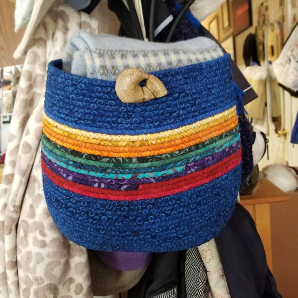 Handmade Coiled Rope Sea Turtle Basket With Lid, Beach Theme Storage ...