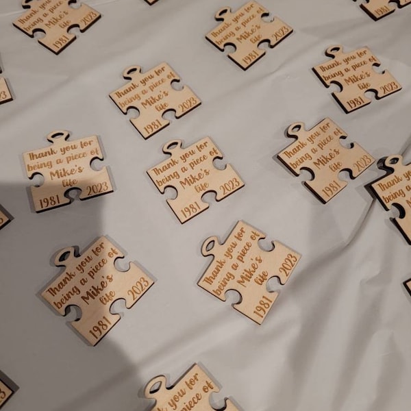 Personalized Puzzle Piece Celebration of Life Keepsake, Memorial ...