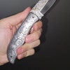 Custom Hand Made Damascus Steel Straight Folding Razor With Shaving ...