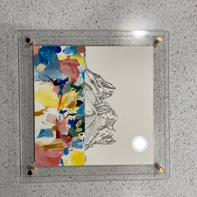 Double Panel Acrylic Floating Frames, Choose Your Custom Size stand ...