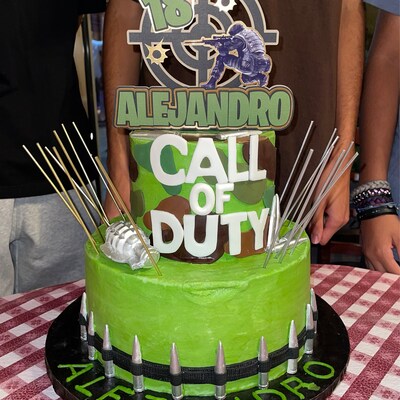 Military Cake Topper, Gamer Cake Topper, Video Game Birthday Cake ...