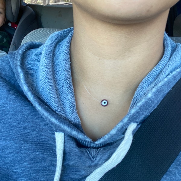 Invisible Evil Eye Necklace – Dainty Choker for Energy Protection ...