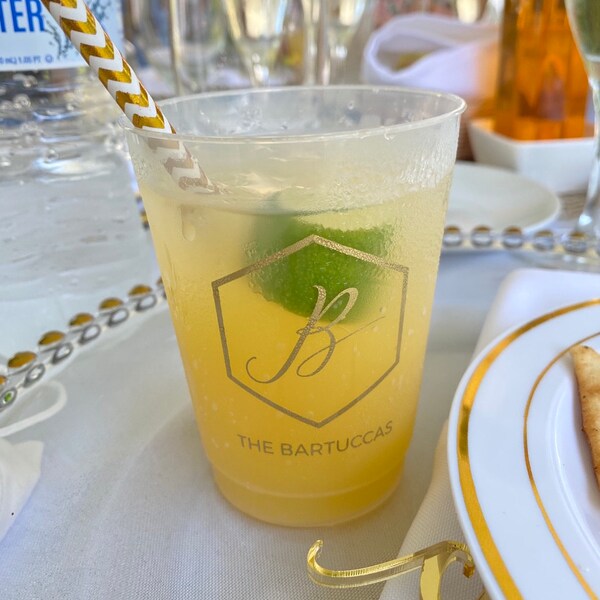 Custom Wedding Monogram Plastic Cups, Bridal Shower Cups, Monogram ...