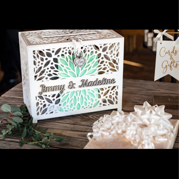 Wedding Card Box With Lock. Wedding Card Holder. Wedding Post Box - Etsy