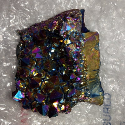 Rainbow Aura Amethyst Cluster, Titanium Aura Amethyst Crystal Choose ...