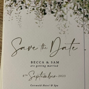 Whimsical Windsor A6 Save the Date Cards, Foliage Wedding Save the ...