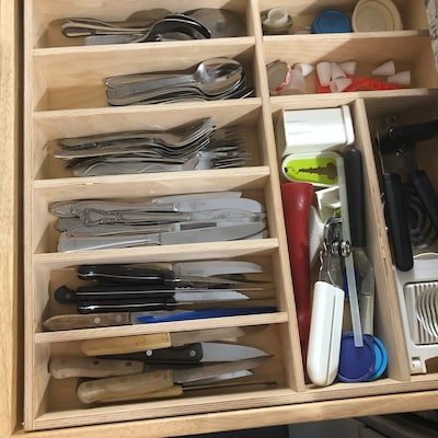 19 to 21 Inch Wide Drawer Insert, Custom Drawer Organizer, Wood Drawer ...