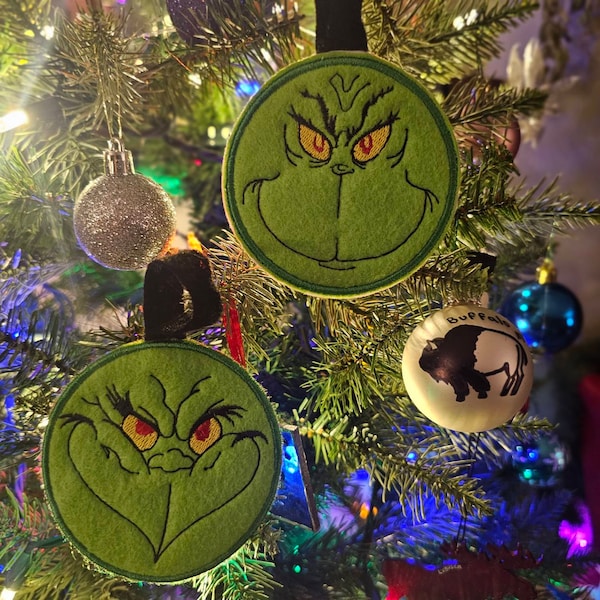 The Grinch Tree Ornaments ITH Machine Embroidery Design, Embroidery ...