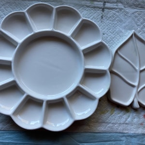 Ceramic Watercolor Palette, Monstera Leaf Artist Ceramic Palettes, Gift ...