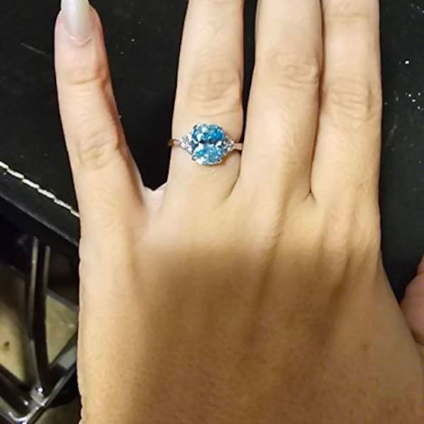 Aquamarine Cushion Cut Engagement Ring, Aquamarine Elongated Cushion ...