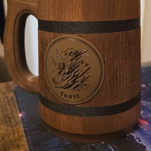 Horde Mug Custom Birthday Gift for Gamer Handmade Wood Stein With ...