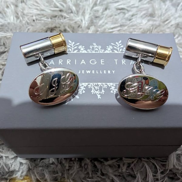 Engraved Cartridge Cufflinks, Personalised Shotgun Cartridge Cufflinks ...