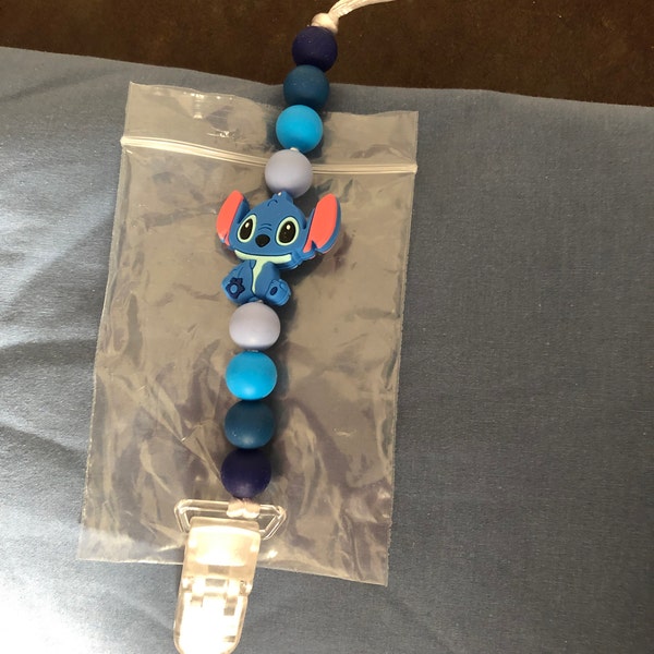 Stitch/ Angel Pacifier Clip - Etsy