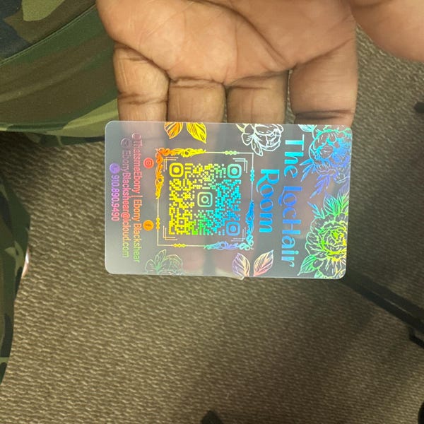 QR Code Custom Matte Business Cards, Plastic Holographic Design ...