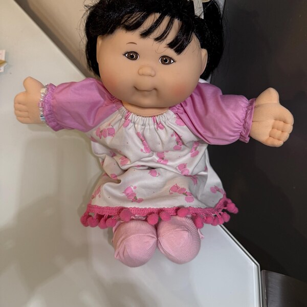 12" Newborn Cabbage Patch Clothes "purple W/white Flowers" Dress ...