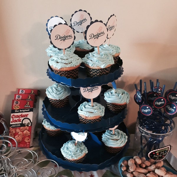 Dodgers Cupcake Toppers - Etsy