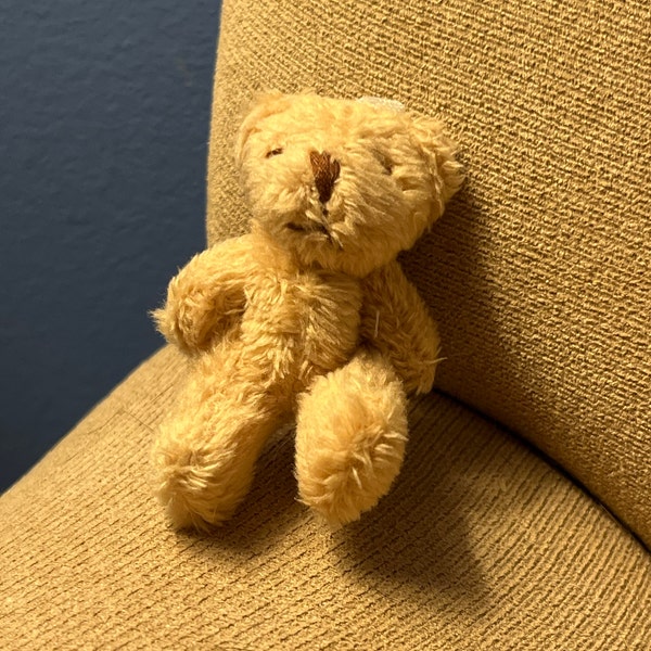 Mini Light Brown Plush Teddy Bear Dollhouse Accessory Toy Craft Decor ...