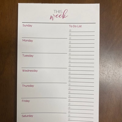 To Do List Weekly Planner Pad 2020 Weekly Planner Weekly - Etsy