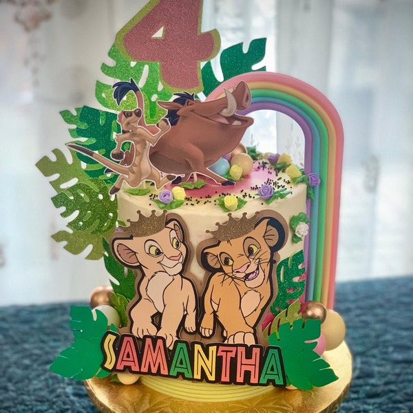 Baby Simba & Nala Cake Topper / Ready in 48 Hours / Lion Twins Birthday ...