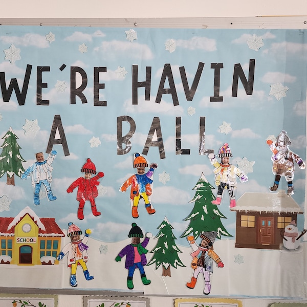 Winter Bulletin Board, Seasonal Classroom Board Display, Snowball Theme ...