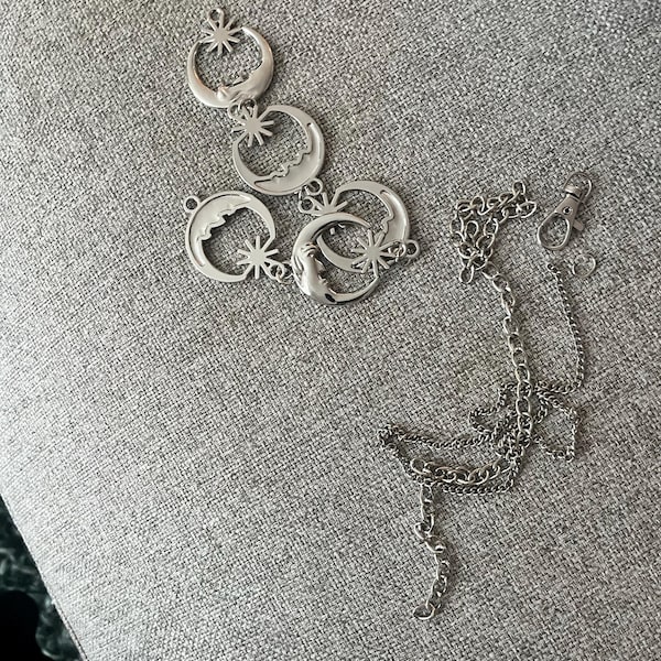 Gothic Belt, Harajuku Punk Moon Metal Belts Women Vintage High Waist ...