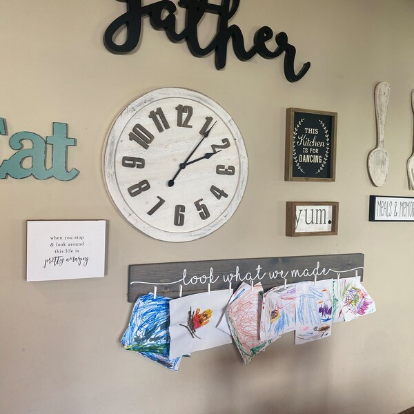 3D Look What We Made Sign | 46" Children's Art Display | Playroom Wall ...