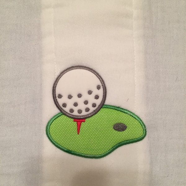 Golf Applique Embroidery Design. Golf Ball on Green Field Machine ...