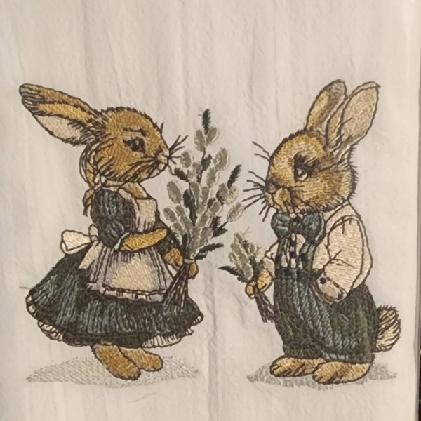 Two Spring Rabbits Designs Set for Embroidery Machine - 4 Sizes - Etsy