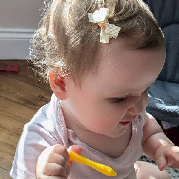 Baby Bows, Baby Hair Clips, Bow Snap Clips, Baby Fringe Clips, First ...