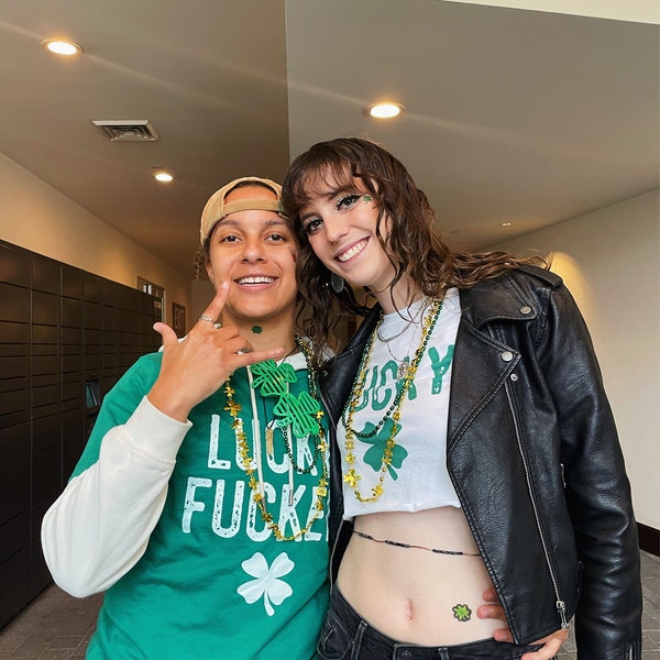 St. Patrick's Day Couple's Rude Funny Profanity Shirts, Lucky and Lucky ...