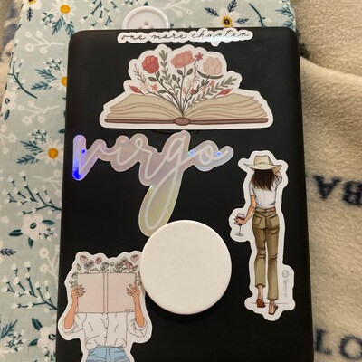 Floral Book Sticker / Open Book Sticker / Reading Sticker / - Etsy