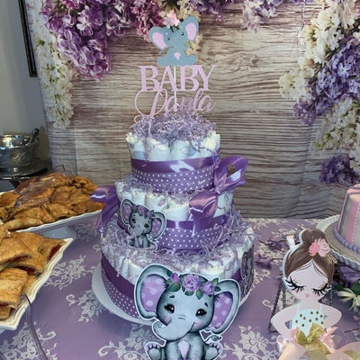 Girl Baby Elephant Stand up Cutouts Party Decorations Girl Baby Shower ...