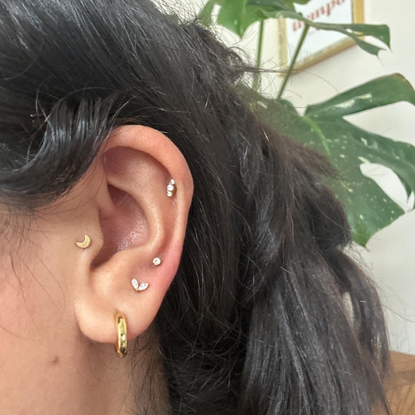 Titanium Sparkly Umber Cz Threadless Push Pin Labret, Coffee Cz Flat ...