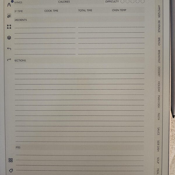 12 Subject Digital Notebook, 2 Page Landscape Notebook, Digital Journal ...