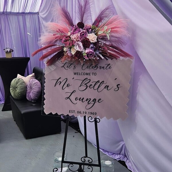 Black Acrylic Sign Holder Solid Black Acrylic Stand Acrylic Wedding ...