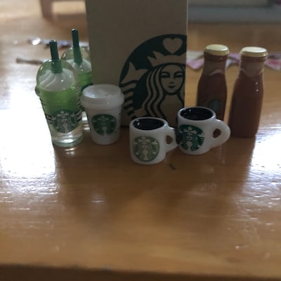 Miniature Starbuck Paper Bag and 2 Pcs Hot Starbuck Coffee,miniature ...