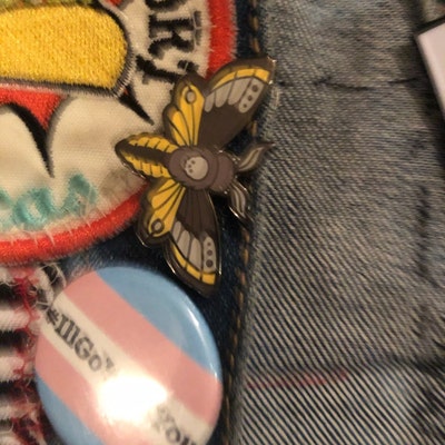 Deaths Head Moth Enamel Pin Hard Enamel Pin Moth Pin Spooky Enamel Pin ...