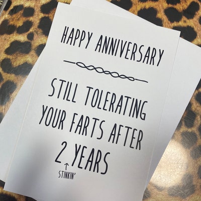 Funny 2nd Anniversary Card for Husband or Boyfriend, Cotton Anniversary ...