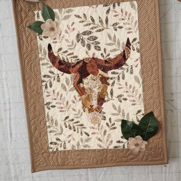 Digital Sewing Pattern, Longhorn Collage Quilt Pattern, Youtube Project ...