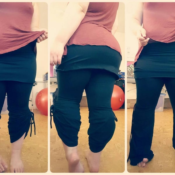 Athena Tie-up Pants and Skirt ~ Flow Pants, Bohemian, Yoga, Pixie Pants ...